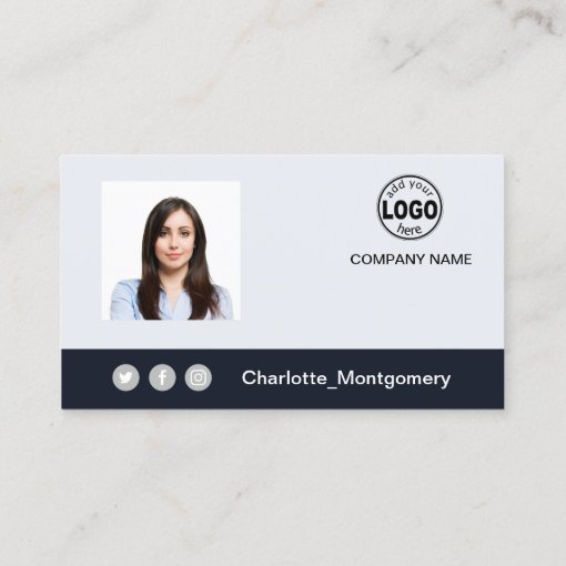 Professional add your Logo QR Code Photo Custom Bu Business Card | Zazzle