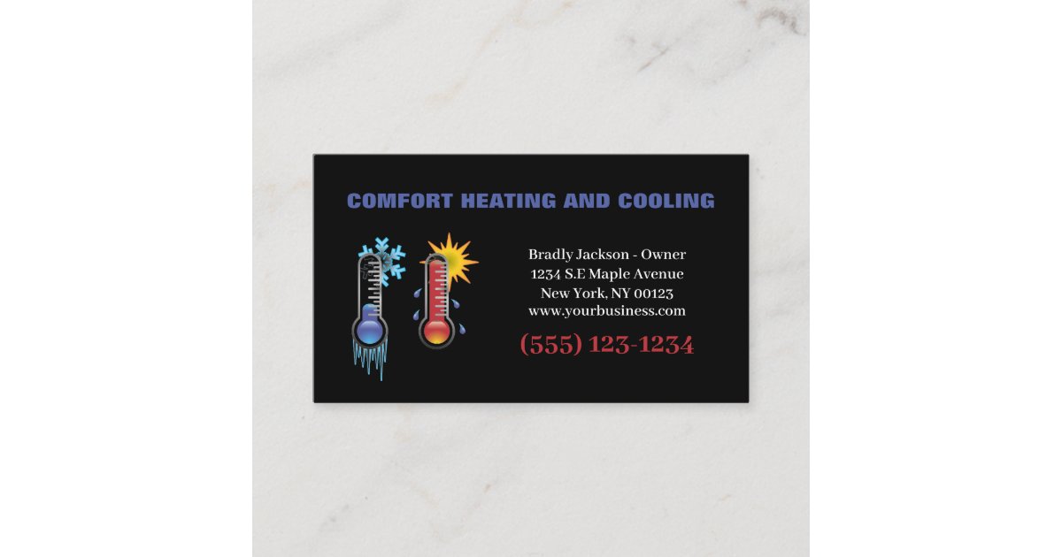 Professional Air Conditioning Heating Service Business Card | Zazzle