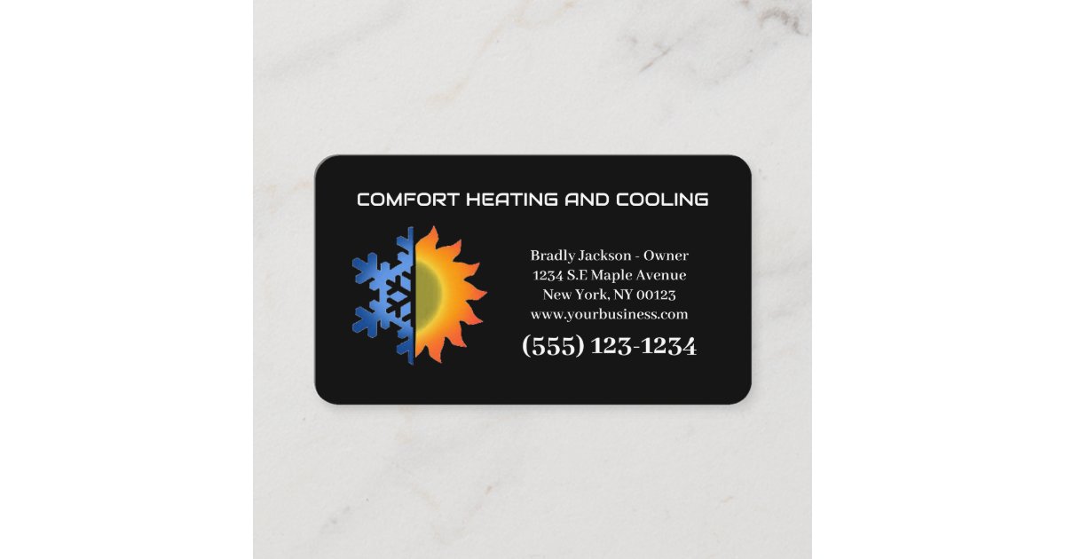 Professional Air Conditioning Heating Service Business Card | Zazzle