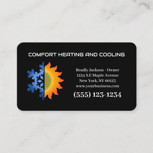 Professional Air Conditioning Heating Service Business Card | Zazzle