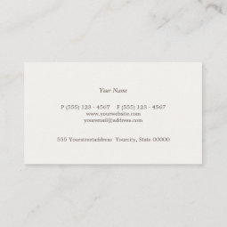 Professional and Elegant Off White Business Card | Zazzle
