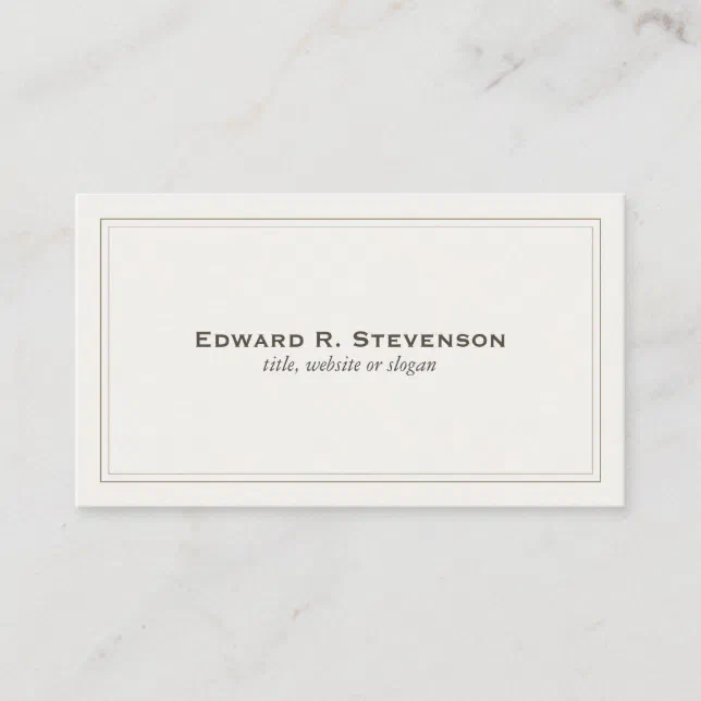 Professional and Elegant Off White Business Card | Zazzle