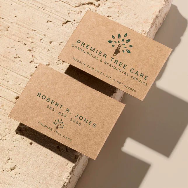 Professional Arborist Logo Tree Trimming Service Business Card | Zazzle