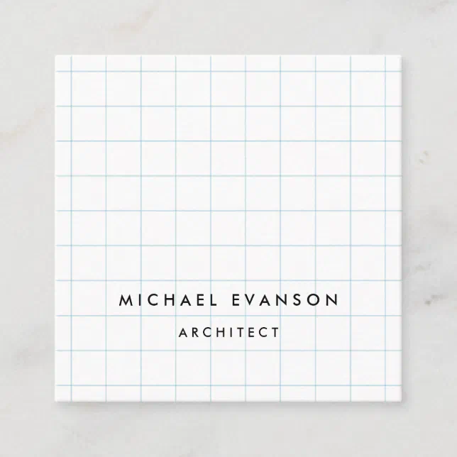 Professional Architect Graph Paper Pattern Square Business Card | Zazzle