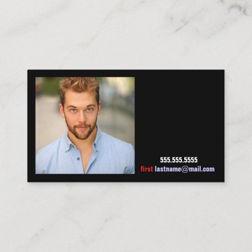 Professional Arts Actor Actress Headshot Modern Business Card | Zazzle