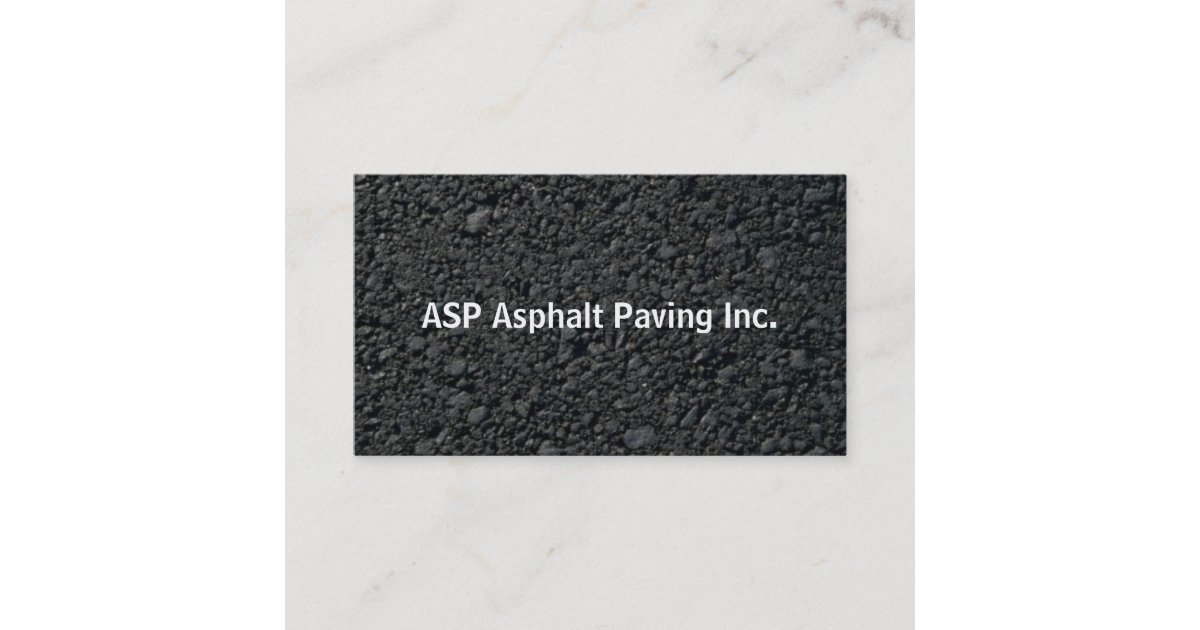 Professional Asphalt Paving Company Business Card | Zazzle