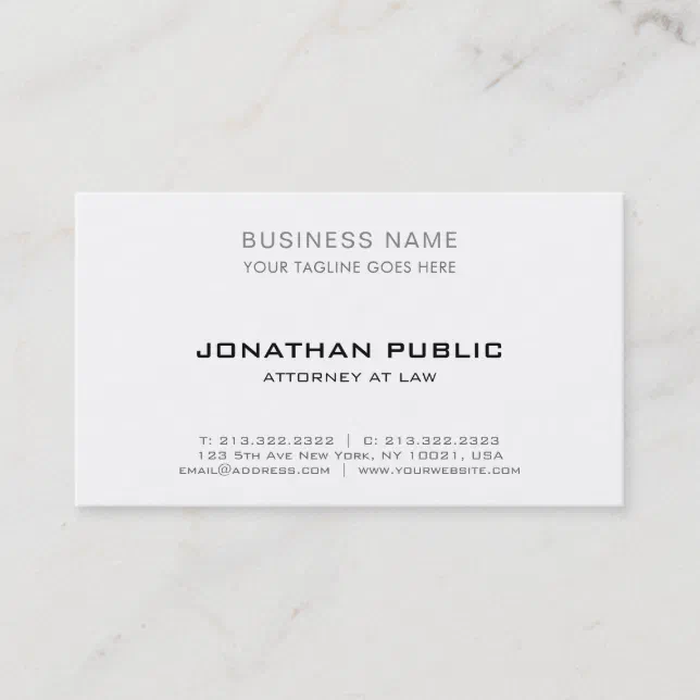 Professional attorney lawyer modern elegant simple business card | Zazzle