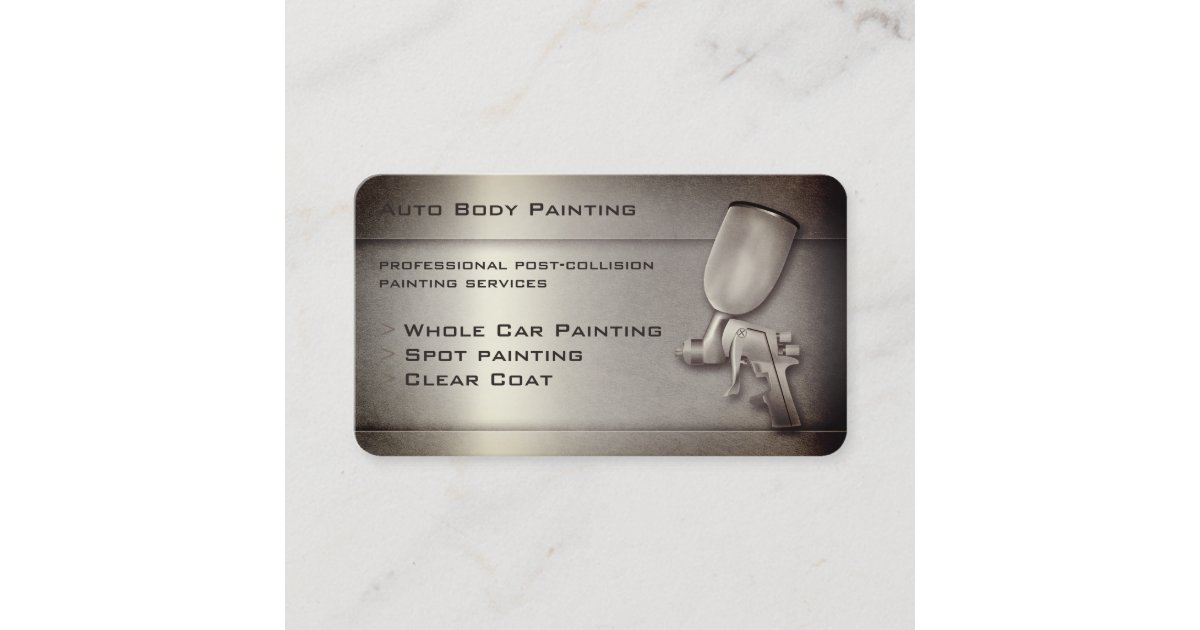 Professional Auto Body Painting | Sepia Business Card | Zazzle