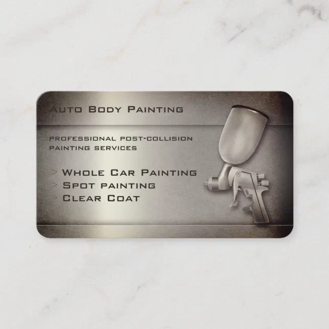 Professional Auto Body Painting | Sepia Business Card | Zazzle