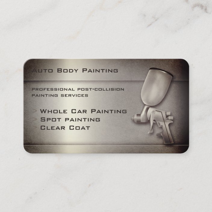 Professional Auto Body Painting | Sepia Business Card | Zazzle.com