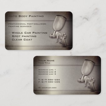 Professional Auto Body Painting | Sepia Business Card | Zazzle