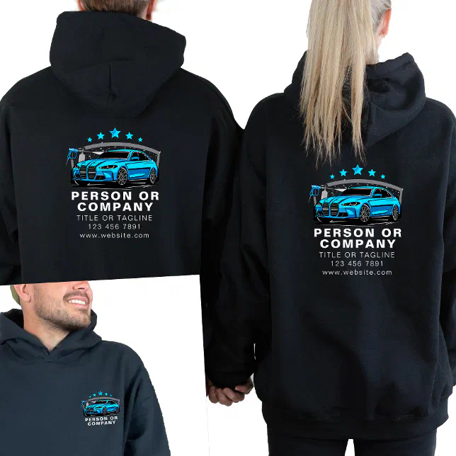 Professional Auto Detailing Logo Mobile Car Wash Hoodie | Zazzle