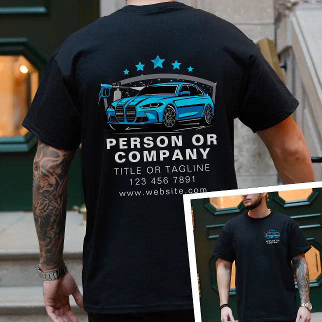 Professional Auto Detailing Logo Mobile Car Wash T-Shirt | Zazzle
