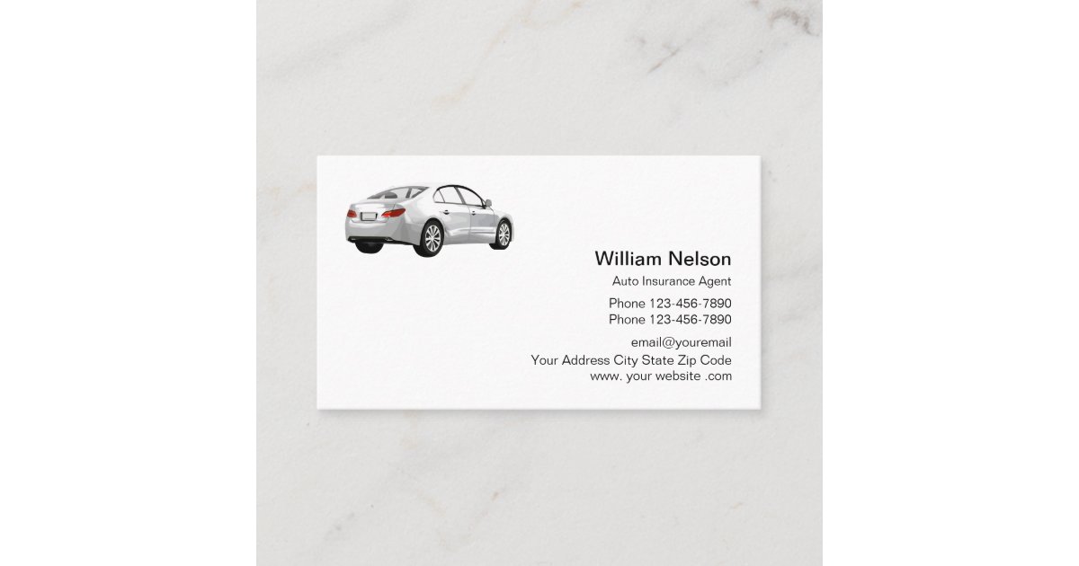 Professional Auto Insurance Agent Business Card | Zazzle