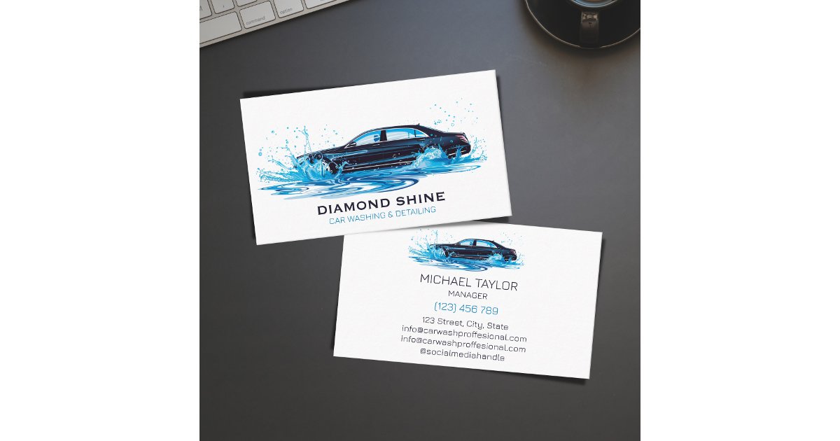 Professional Automotive Car Washing Auto Detailing Business Card | Zazzle