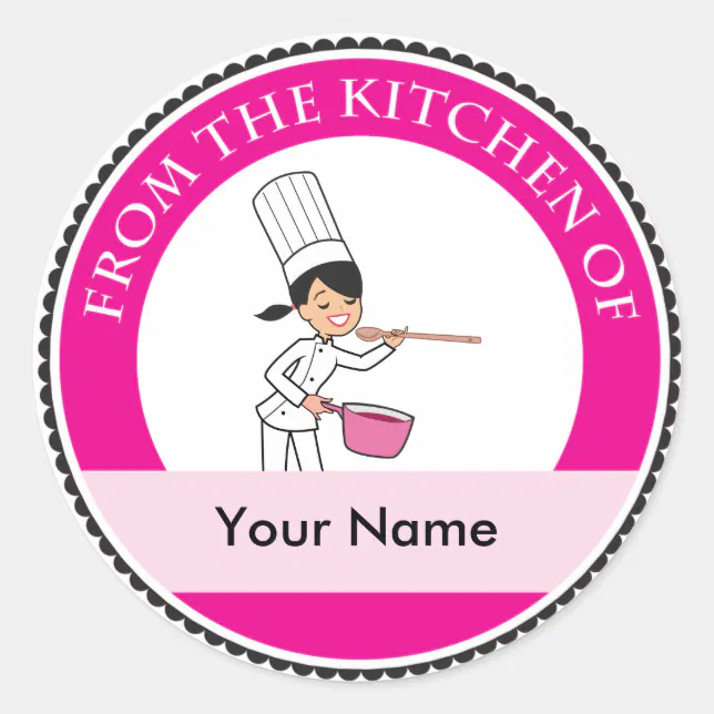 Professional Bakery Cook Chef Jar Custom Label | Zazzle