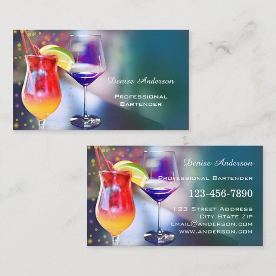 Professional Bartender Business Card | Zazzle.com