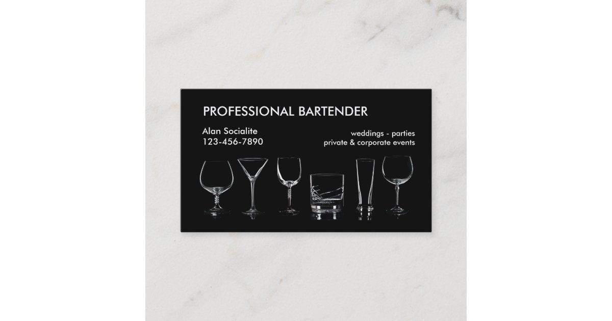 Professional Bartender Business Card | Zazzle
