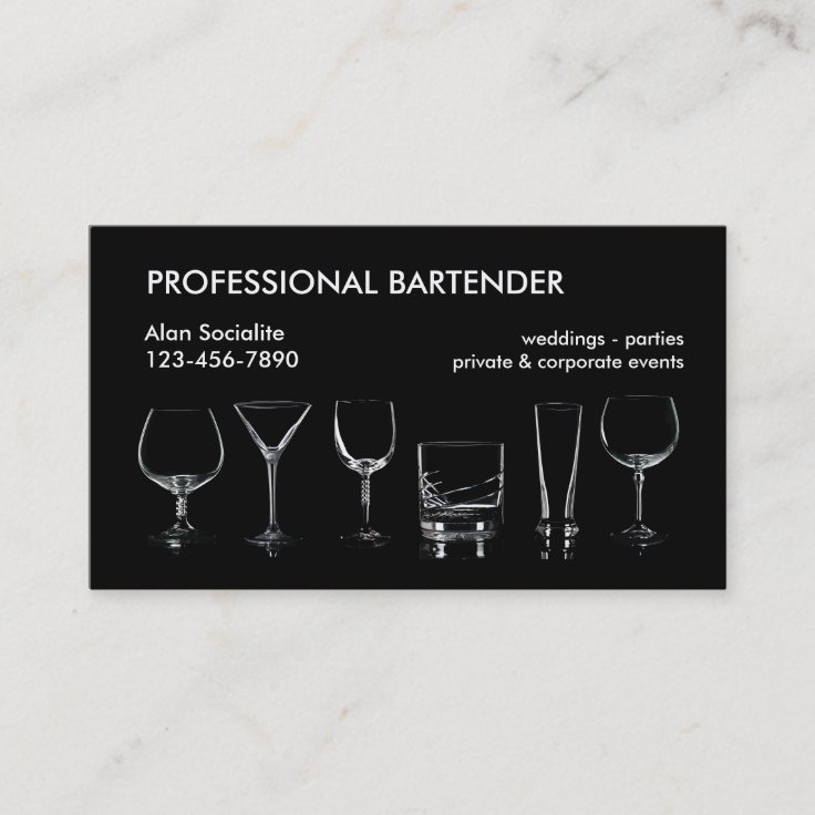 Professional Bartender Business Card | Zazzle