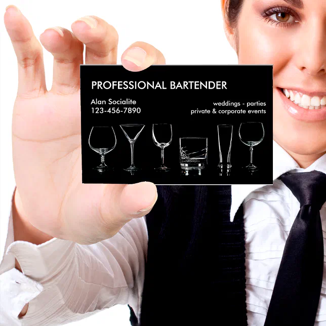 Professional Bartender Business Card | Zazzle