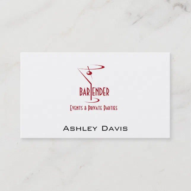 Professional Bartender Business Cards Bartender | Zazzle