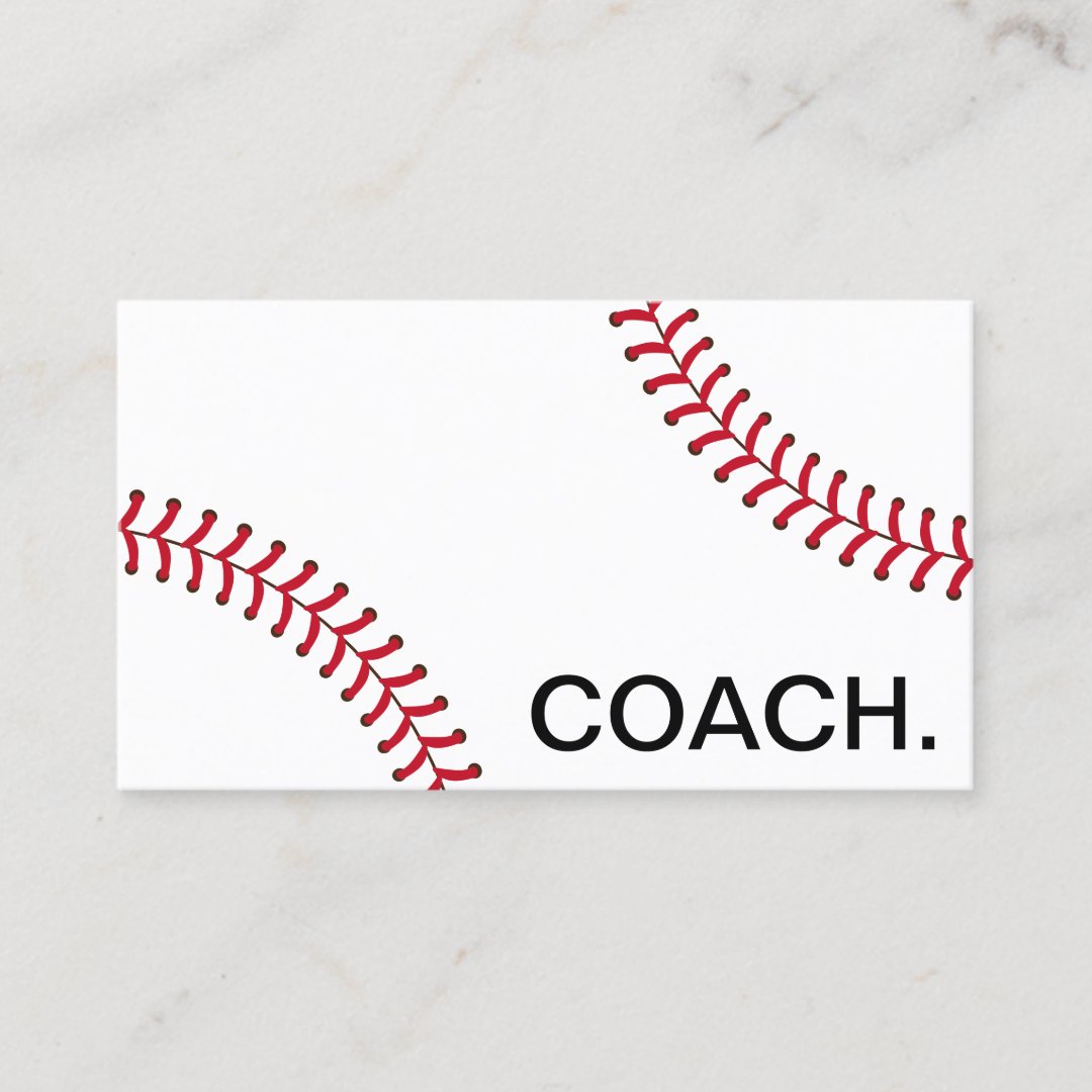 Professional Baseball Coach Sport Instruction Business Card | Zazzle