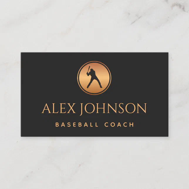 Professional Baseball Coach Team Agent Gold Black Business Card | Zazzle