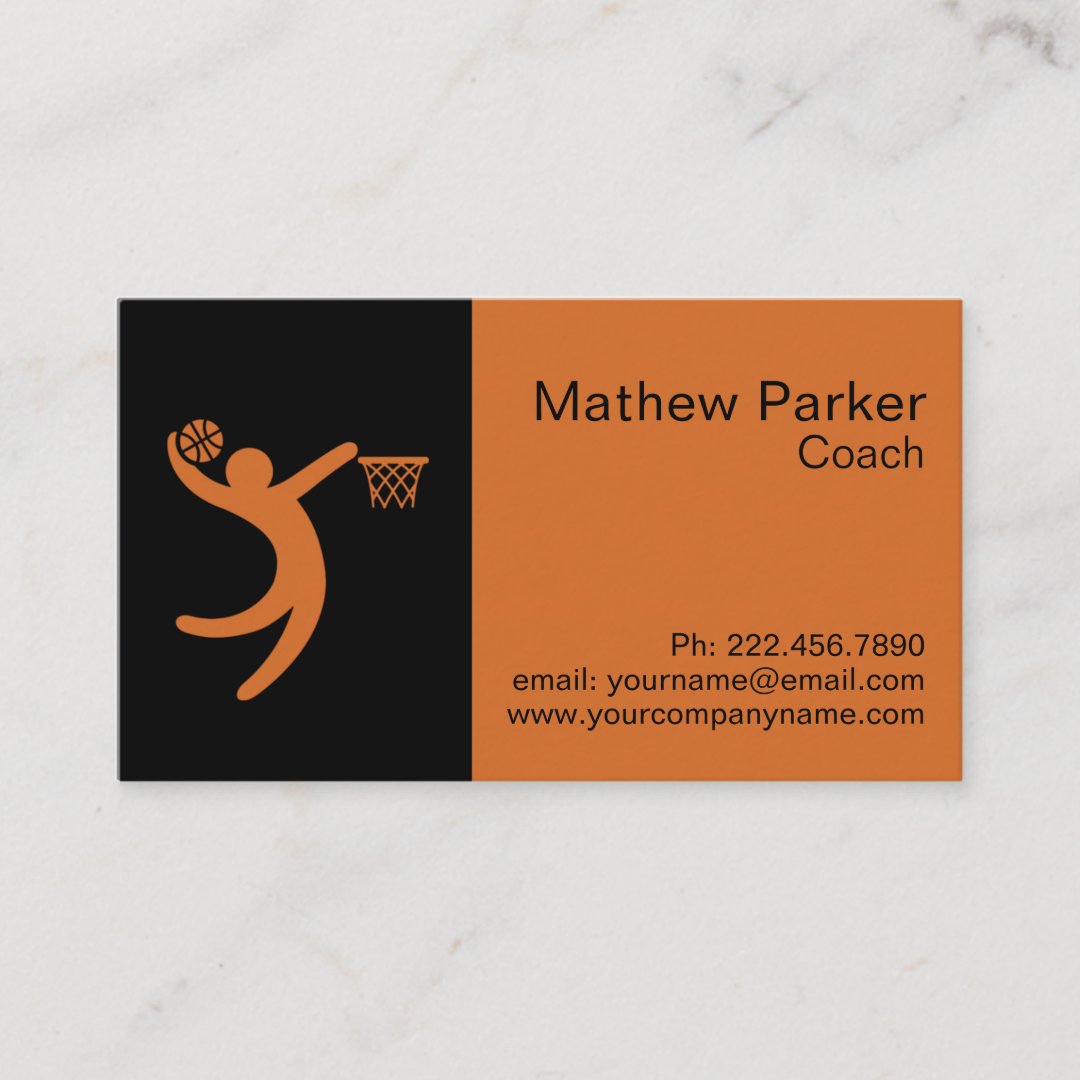 Professional Basketball Coach Business Card | Zazzle