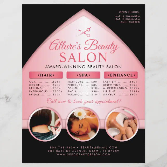 Professional Beauty Salon Price List Flyer | Zazzle