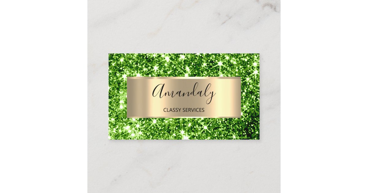 Professional Beauty StudioHairdresser Glitter Mint Business Card | Zazzle