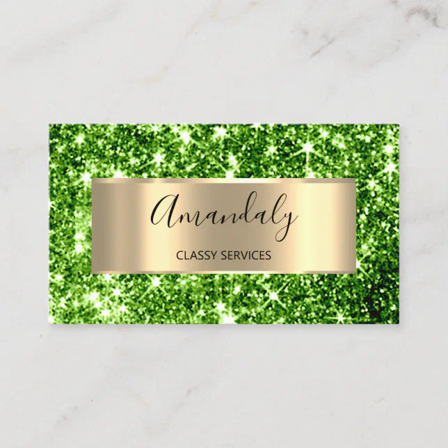Professional Beauty StudioHairdresser Glitter Mint Business Card | Zazzle