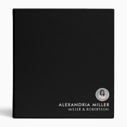 Professional Bio Photo Portfolio 3 Ring Binder | Zazzle