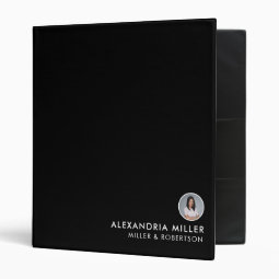 Professional Bio Photo Portfolio 3 Ring Binder | Zazzle