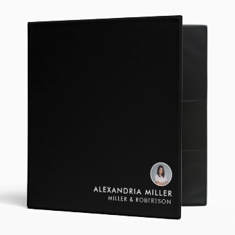 Professional Bio Photo Portfolio 3 Ring Binder | Zazzle
