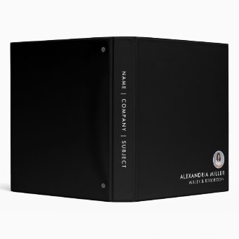 Professional Bio Photo Portfolio 3 Ring Binder | Zazzle