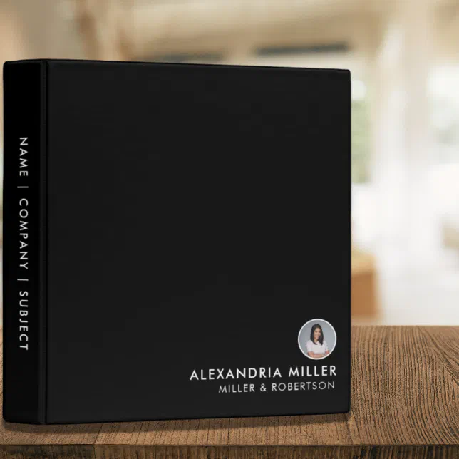 Professional Bio Photo Portfolio 3 Ring Binder | Zazzle
