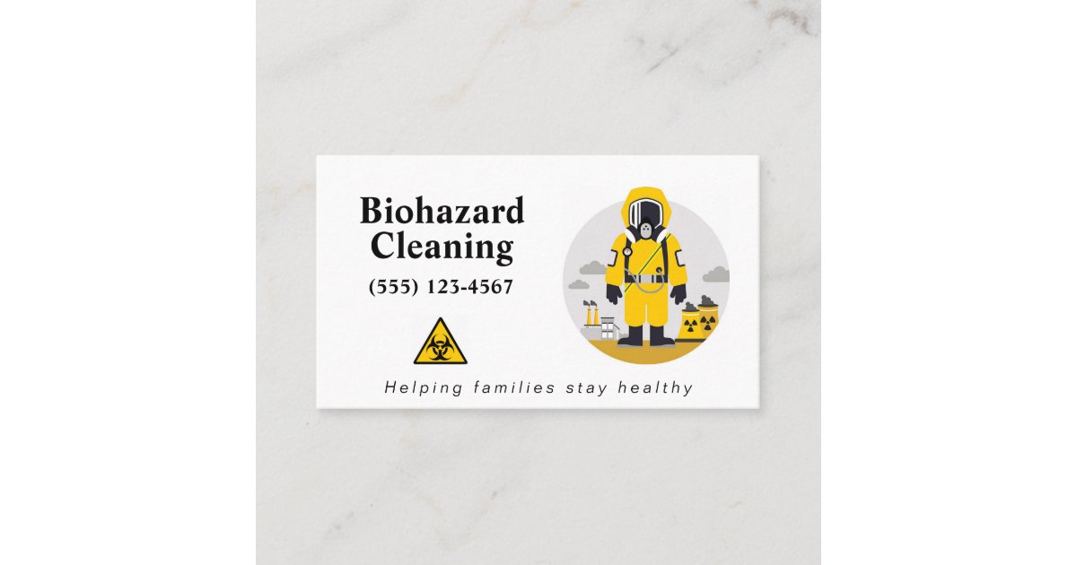 Professional Biohazard Cleanup Service Business Card | Zazzle