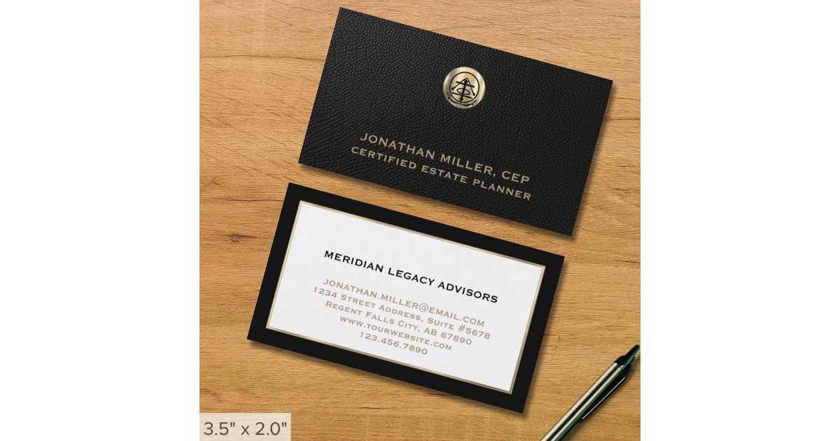 Professional Black and Gold Logo Emblem Business Card | Zazzle