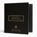 Professional Black and Gold Presentation Binder | Zazzle