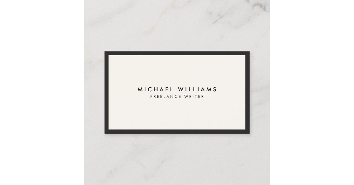 Professional Black and Ivory Business Card | Zazzle