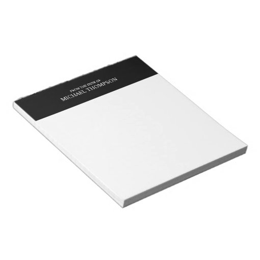 Professional Black and White Notepad | Zazzle