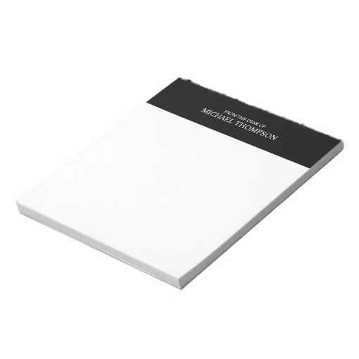 Professional Black and White Notepad | Zazzle