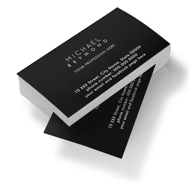 Professional Black Business Card | Zazzle