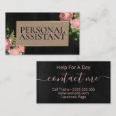 Professional Black Casual Personal Assistant Business Card | Zazzle