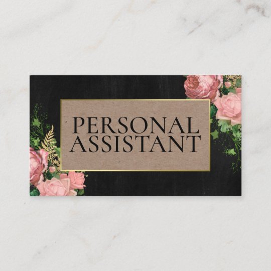 Professional Black Casual Personal Assistant Business Card | Zazzle.com