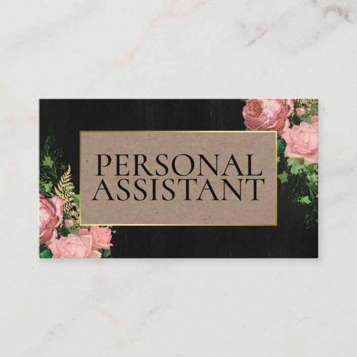 Professional Black Casual Personal Assistant Business Card | Zazzle.com
