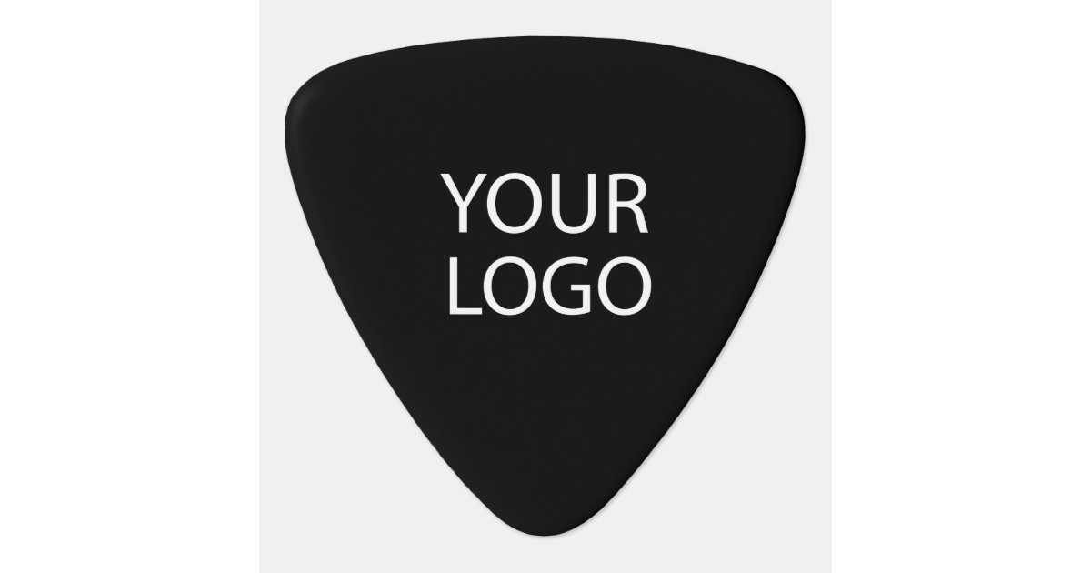 Professional Black Custom Company Logo Business Guitar Pick | Zazzle