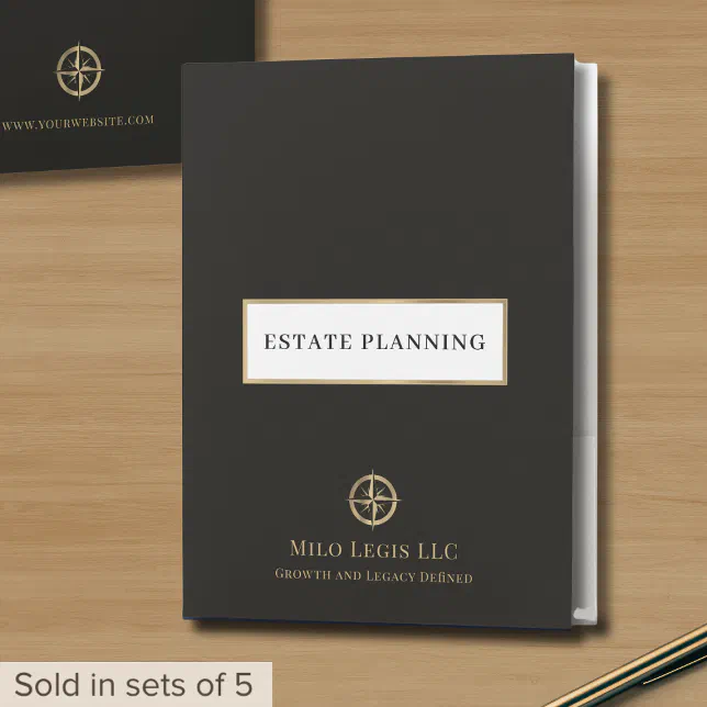 Professional Black Custom Logo Pocket Folder | Zazzle
