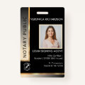 Professional Black & Gold Notary Photo ID Badge | Zazzle