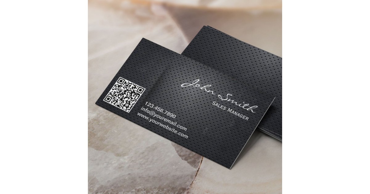 Professional Black Metal QR Code Business Card | Zazzle